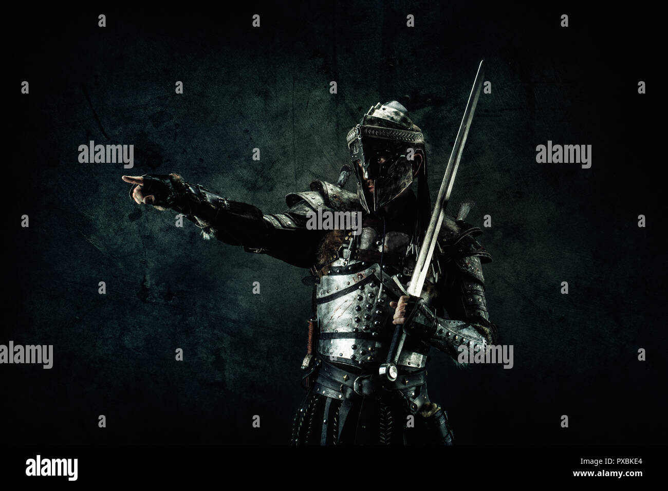 Portrait of a medieval fighter Stock Photo - Alamy