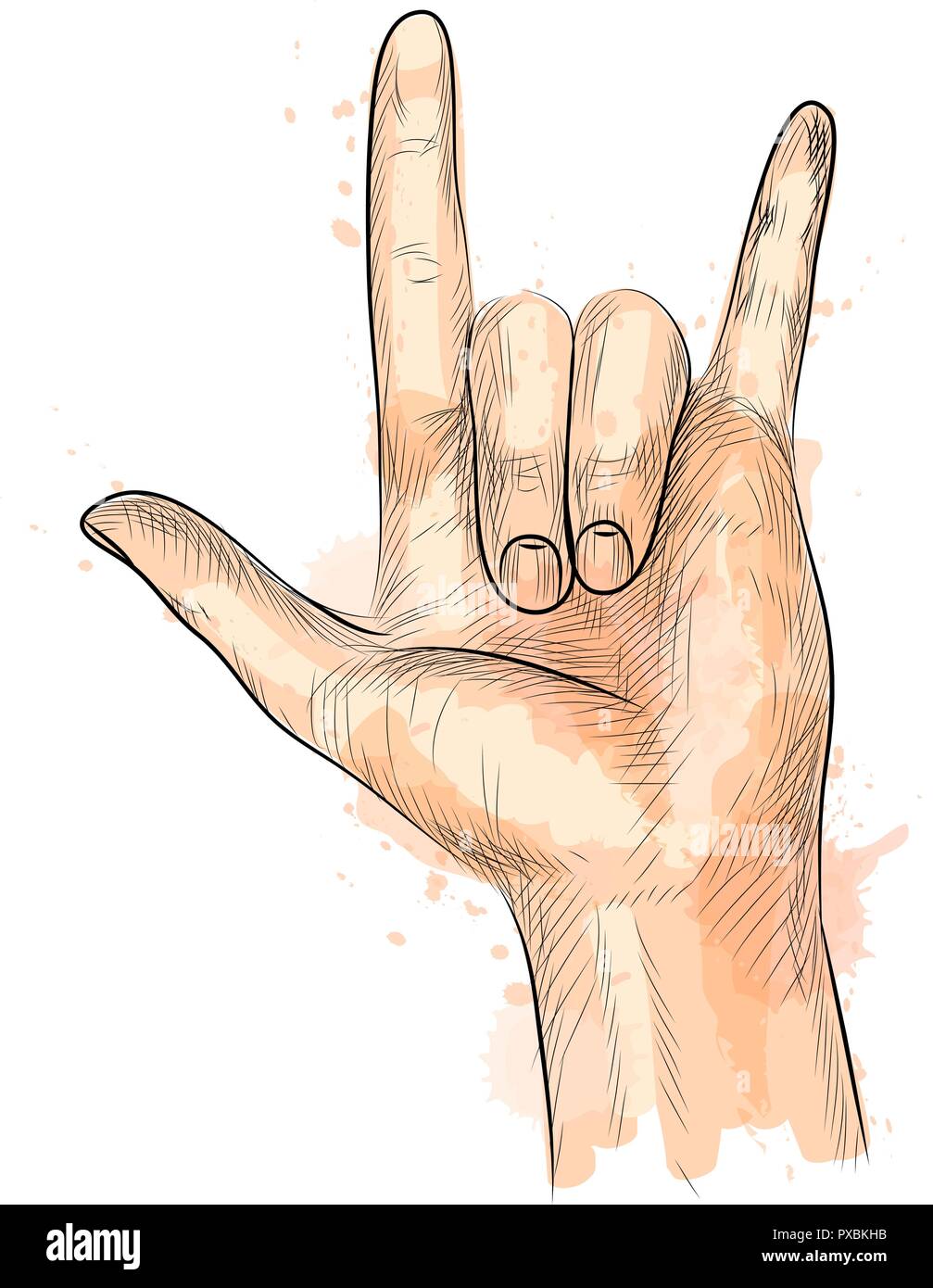 hand showing Rock gesture Stock Vector Image & Art - Alamy