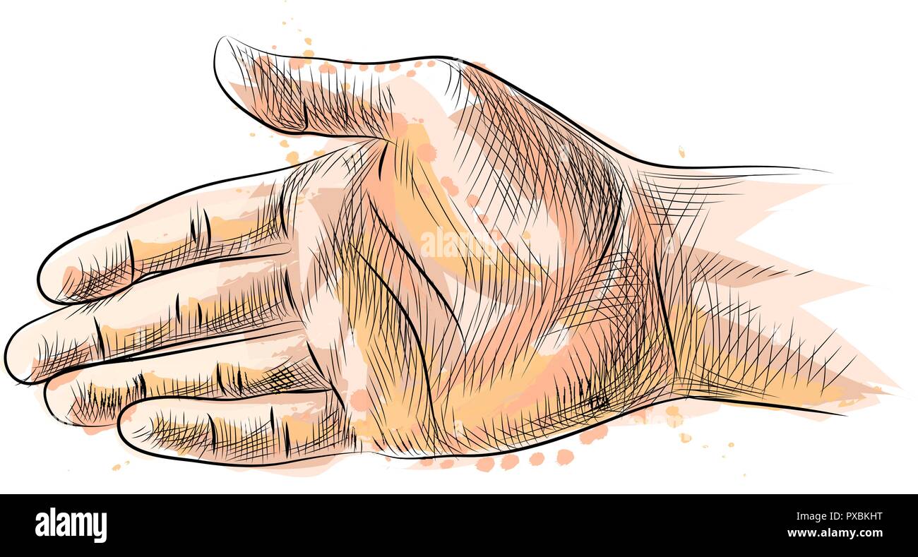 Hand gesture, stretching hand to handshake Stock Vector Image & Art - Alamy