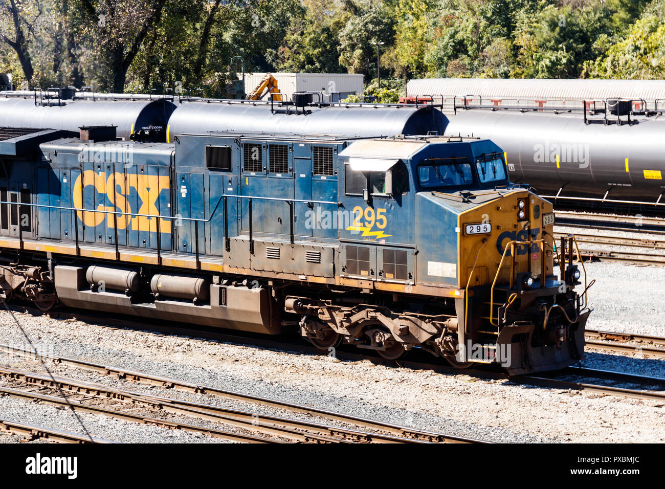 Lafayette - Circa October 2018: CSX Locomotive Train. CSX operates a ...