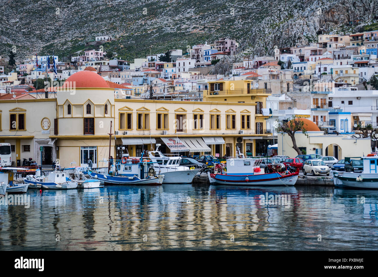 europe, greece, dodecanese, kalymnos, island, pothia, town, port ...