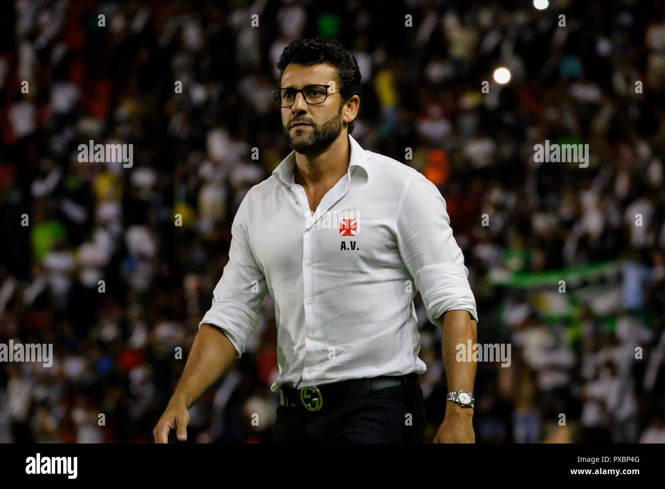 Recife, Brazil. 20th Oct, 2018. Alberto Valentim coach of Vasco da Gama ...