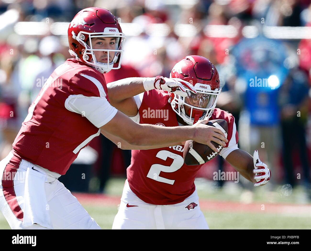 Oct 20, 2018: Arkansas QB Connor Noland #13 looks upfield as running ...