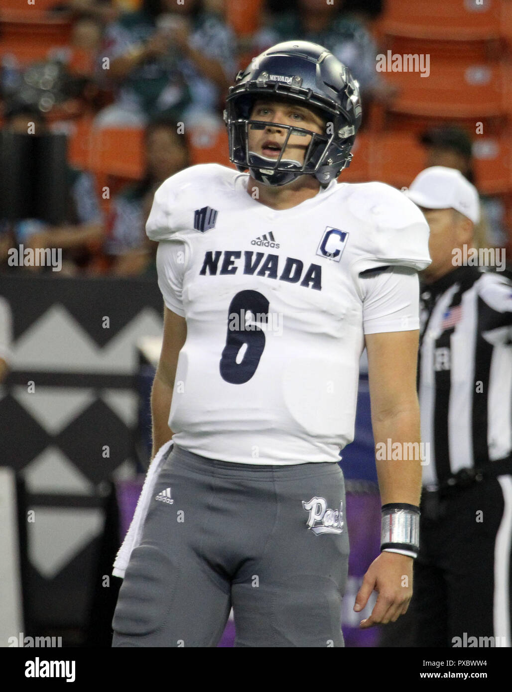 October 20, 2018 - Nevada Wolf Pack quarterback Ty Gangi #6 during a ...