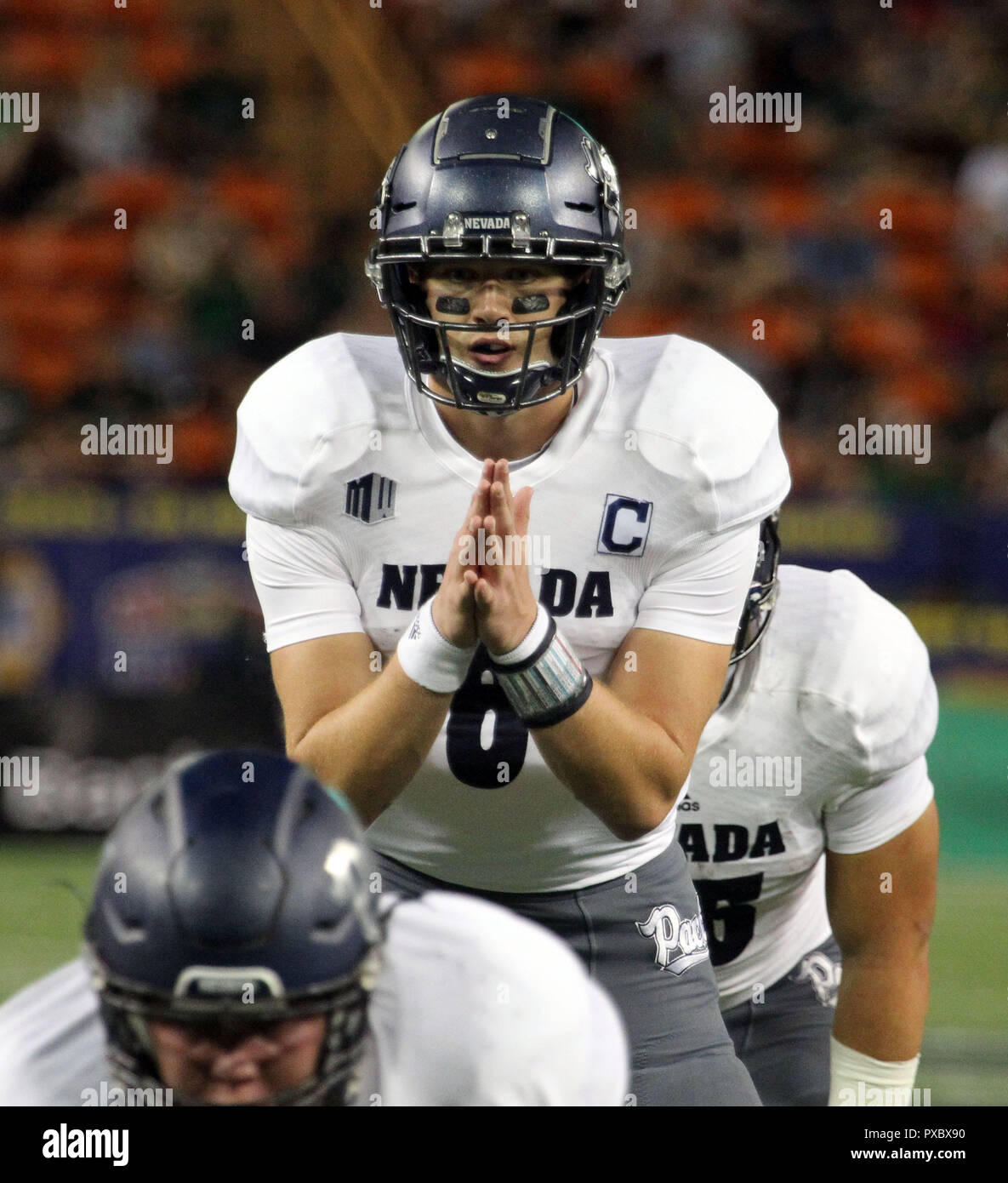 October 20, 2018 - Nevada Wolf Pack quarterback Ty Gangi #6 during a ...