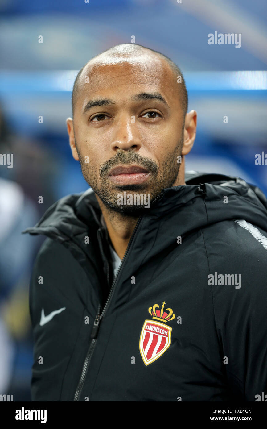 Monaco's French coach Thierry Henry seen during the French L1 football ...
