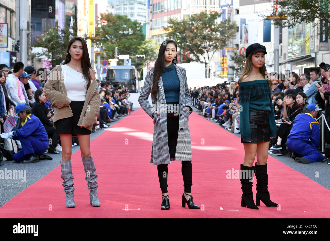 Tokyo, Japan. 21st Oct, 2018. Shibuya Runway, a fashion show gets ...