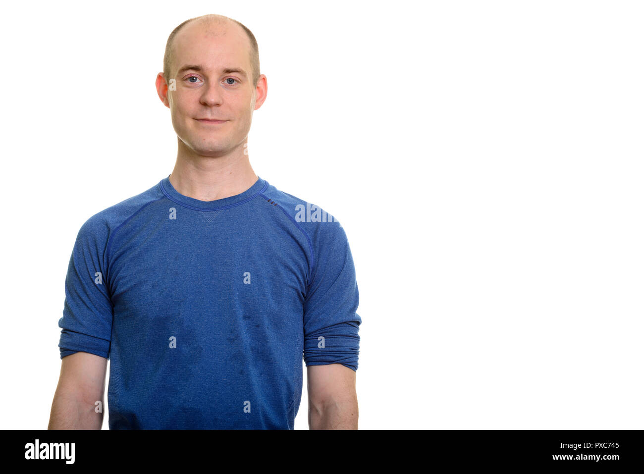 Studio shot of bald Caucasian man standing Stock Photo - Alamy Studio shot of bald Caucasian man standing Stock Photo - Alamy