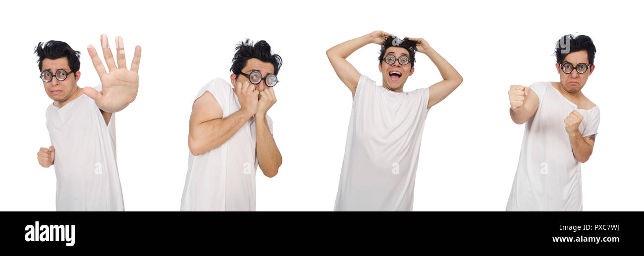 Funny man suffering from mental disorder Stock Photo - Alamy