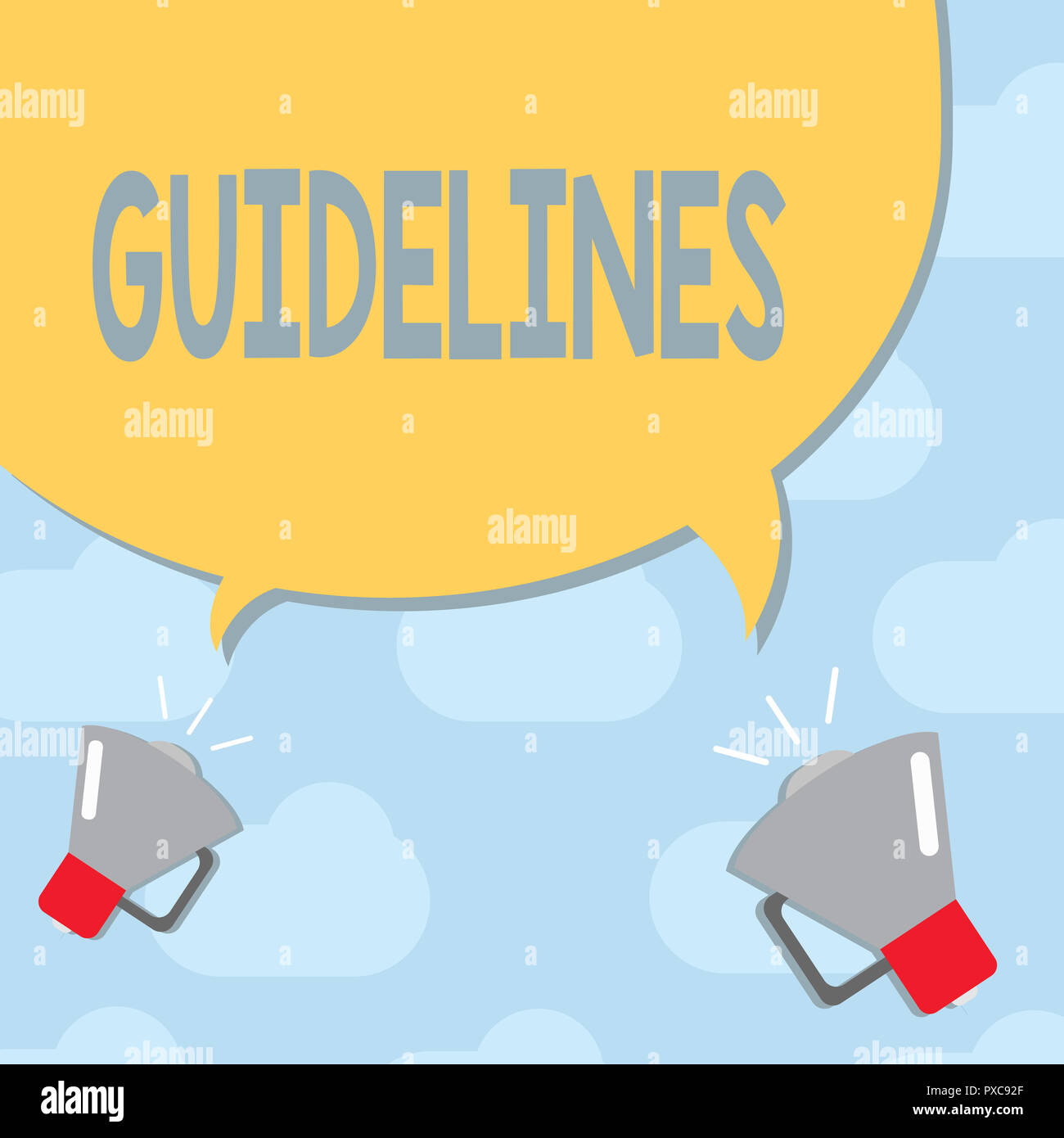 Text sign showing Guidelines. Conceptual photo General rule principle ...