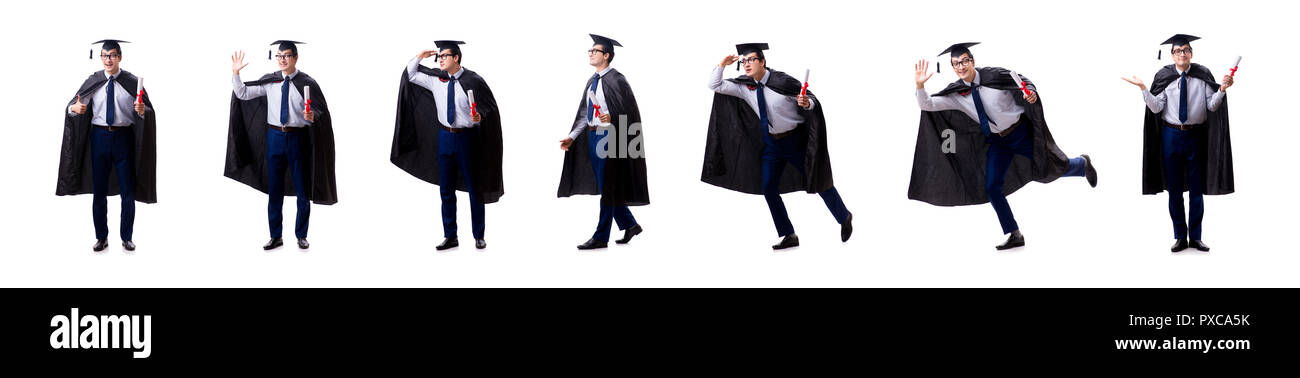 Student graduate isolated on white background Stock Photo - Alamy