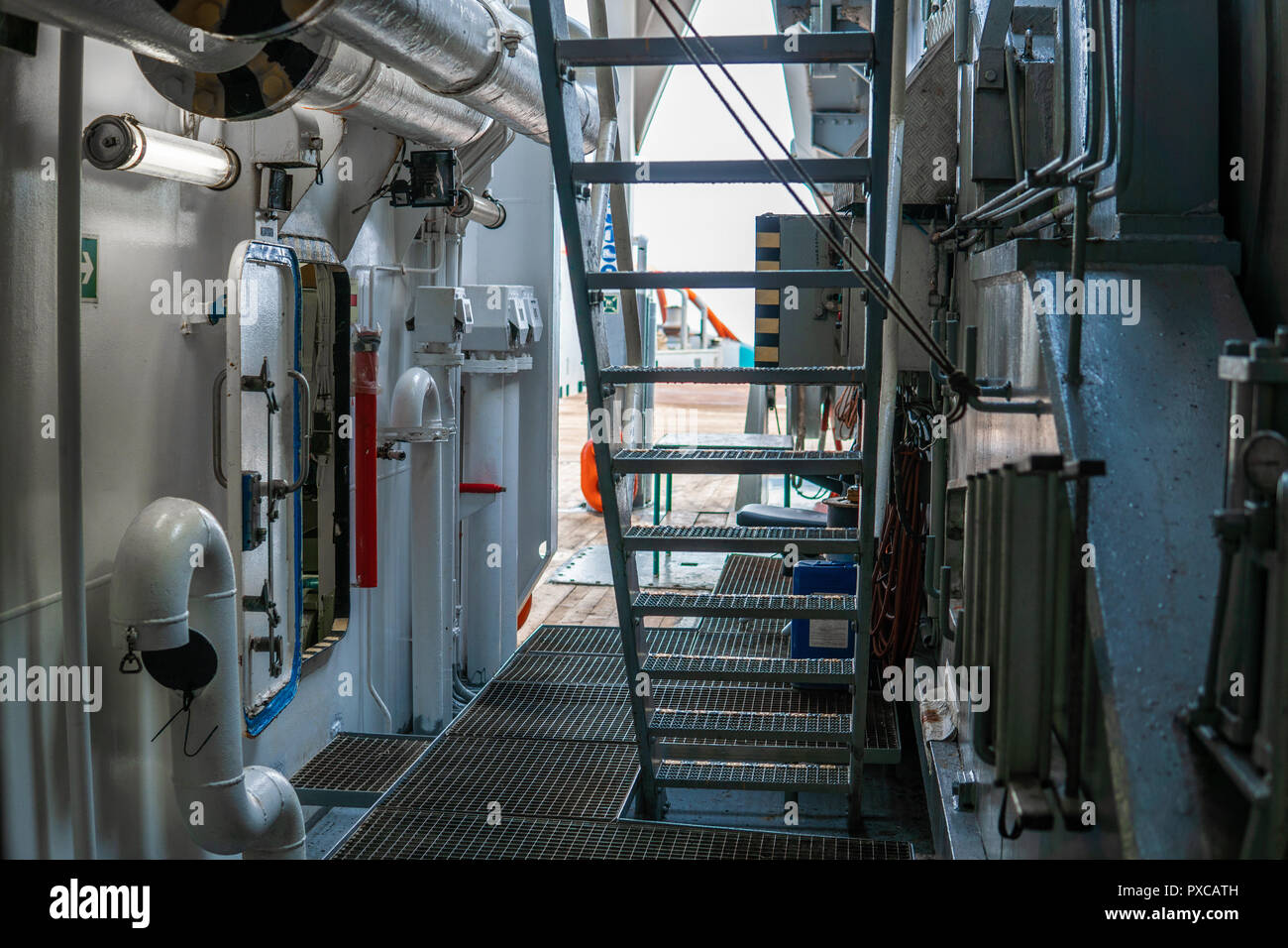 View of ship's or vessel deck. Marine job onboard Stock Photo - Alamy