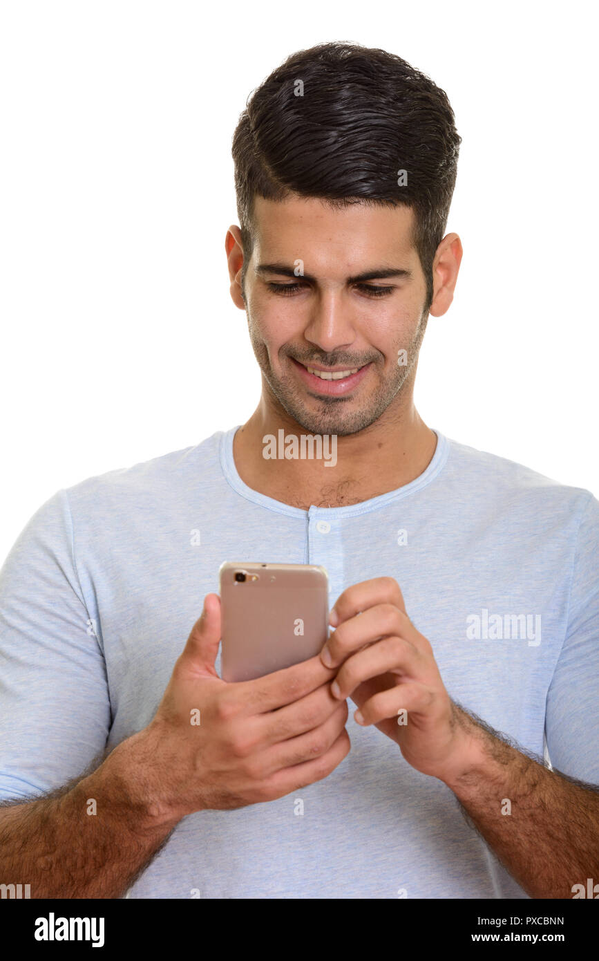 Happy handsome persian man using hi-res stock photography and images ...