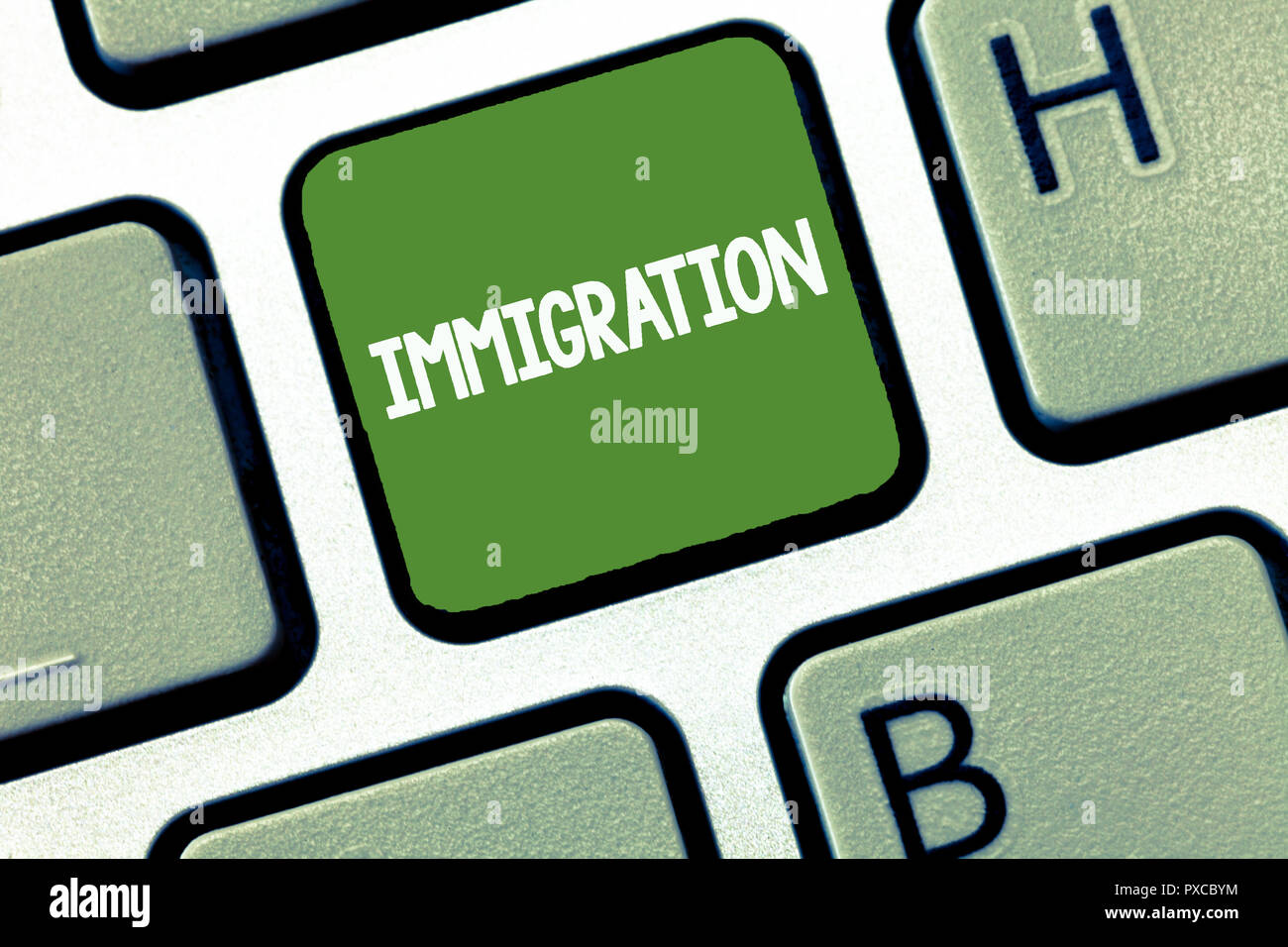 Text sign showing Immigration. Conceptual photo Action of coming to ...
