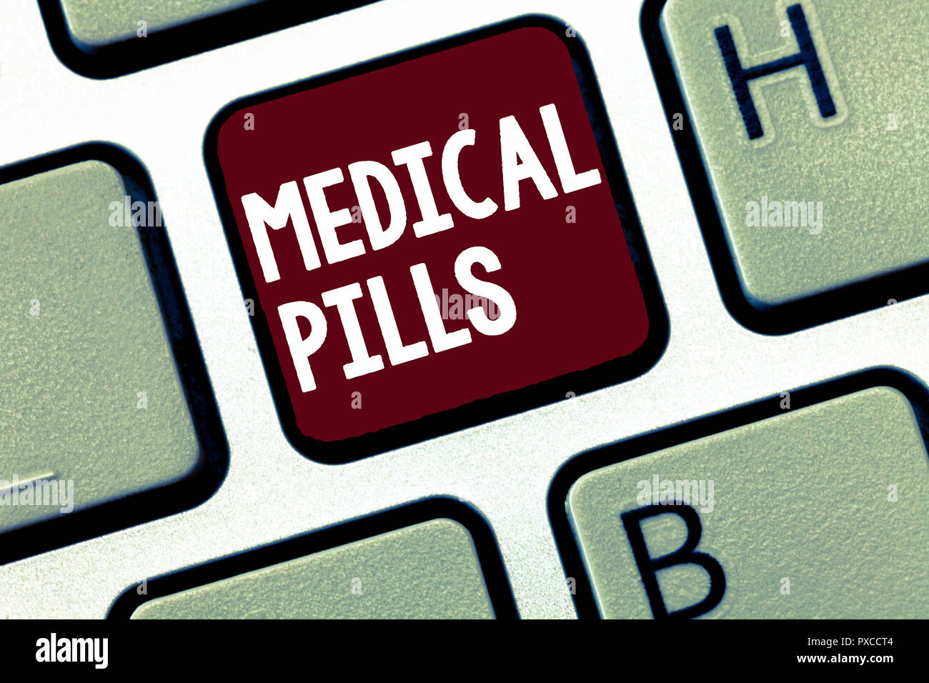 Handwriting text Medical Pills. Concept meaning Drug used to diagnose ...