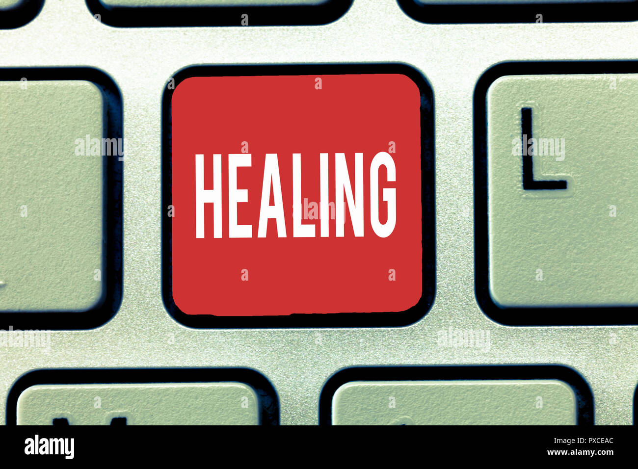 Text sign showing Healing. Conceptual photo process of making or ...