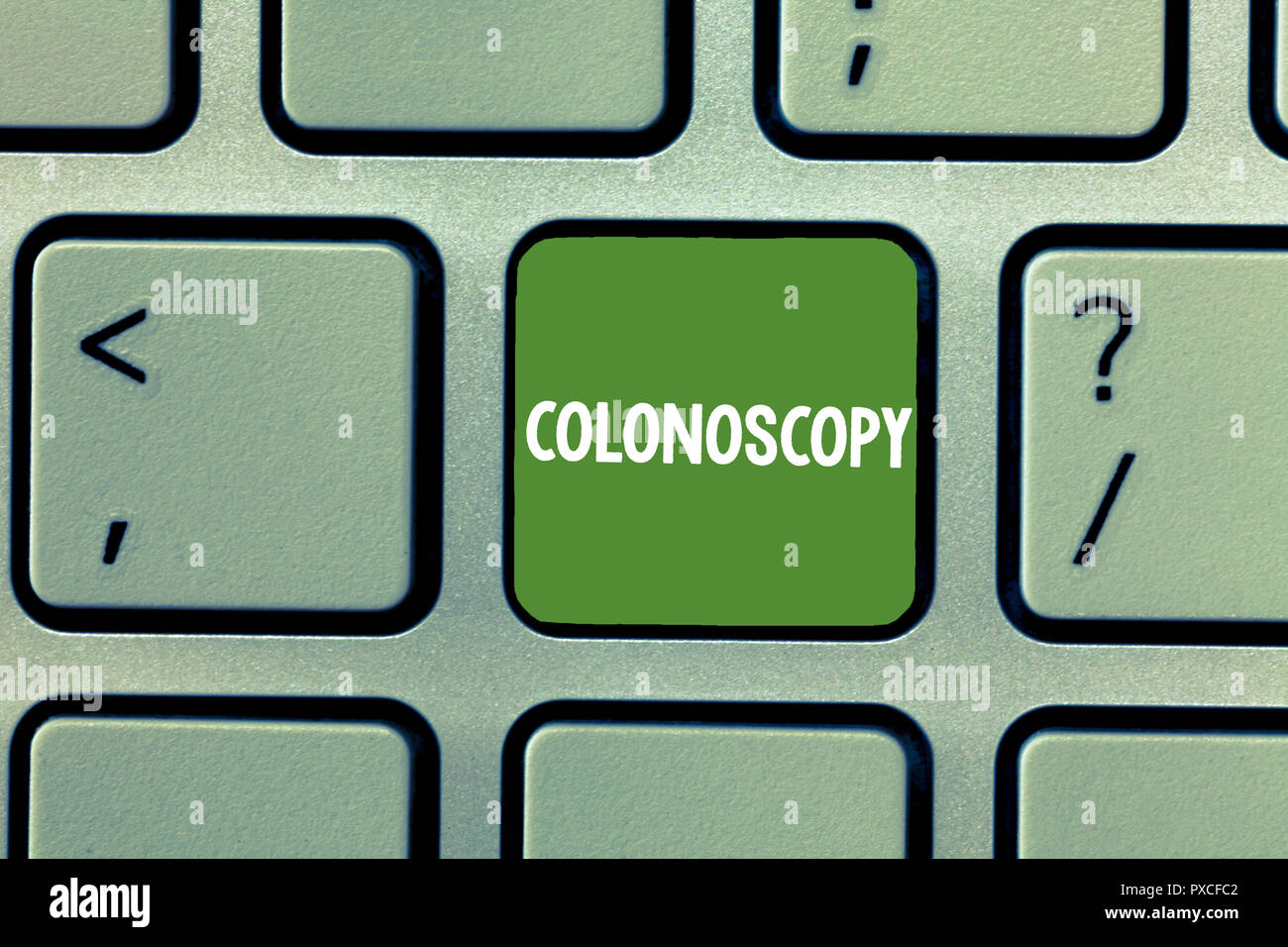 Text sign showing Colonoscopy. Conceptual photo Endoscopic examination ...