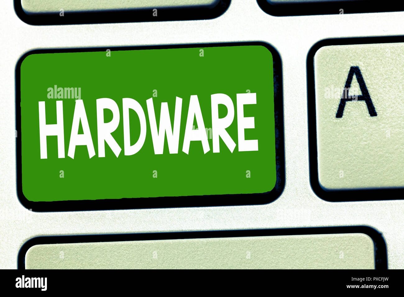 Conceptual hand writing showing Hardware. Business photo showcasing ...