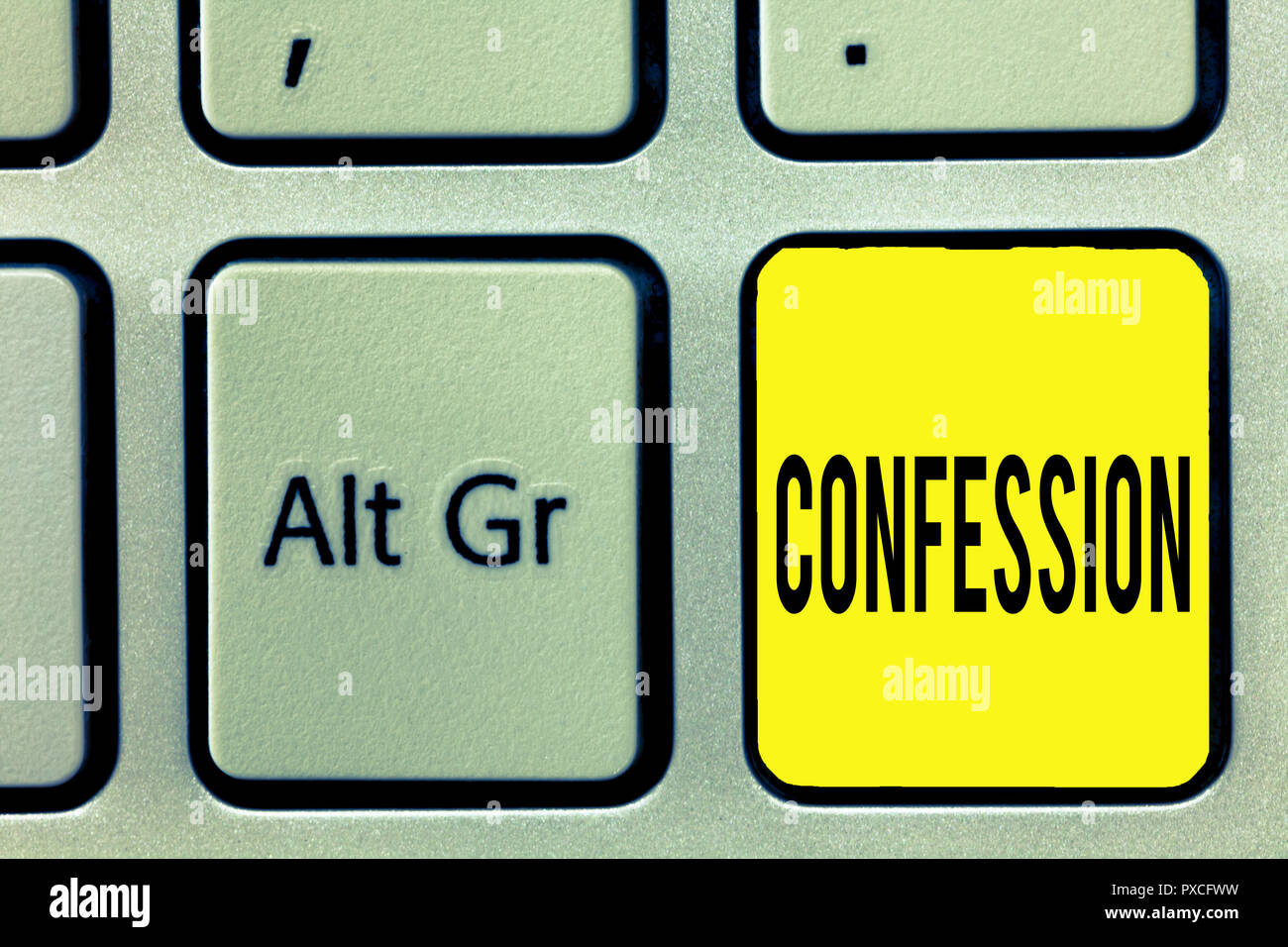 Conceptual hand writing showing Confession. Business photo text ...