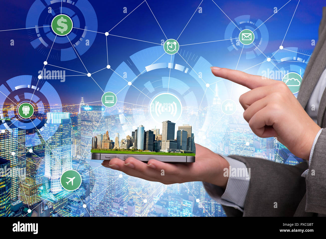 Concept of innovative smart city Stock Photo - Alamy