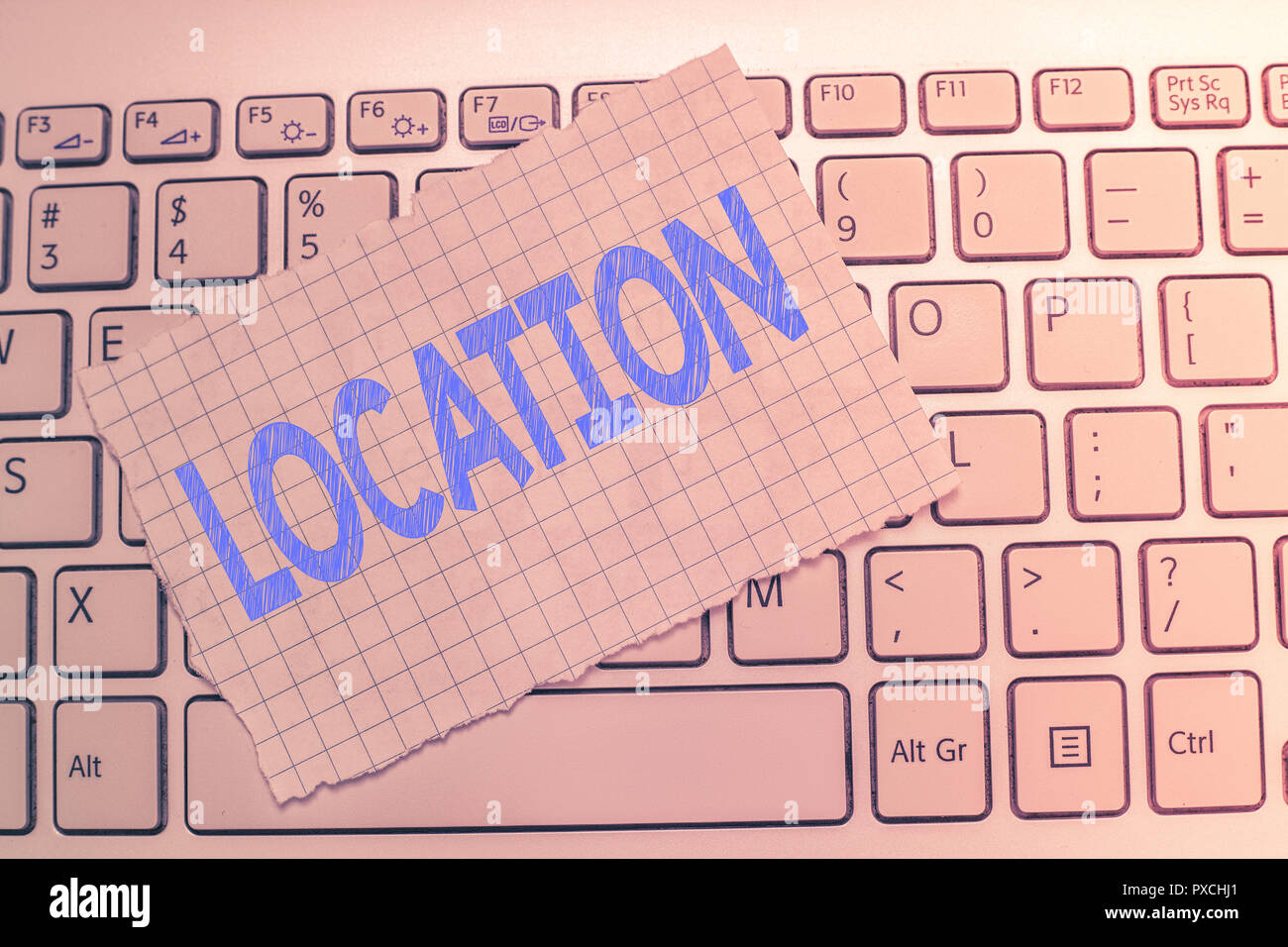 Writing note showing Location. Business photo showcasing particular ...