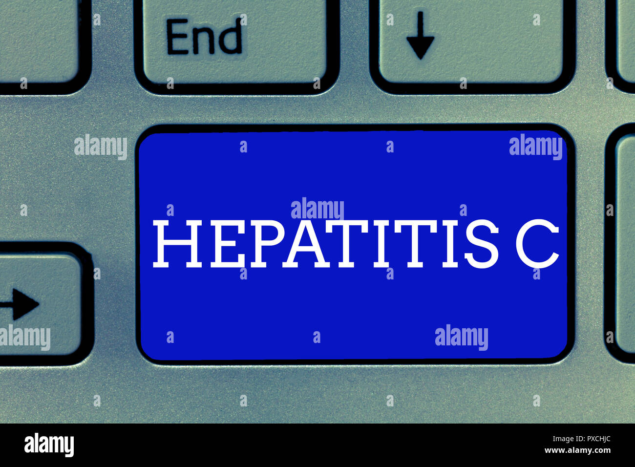 Handwriting text Hepatitis C. Concept meaning Inflammation of the liver ...