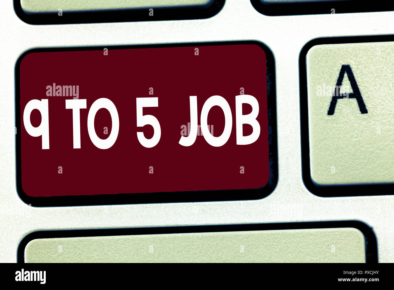 Writing note showing 9 To 5 Job. Business photo showcasing Work time ...