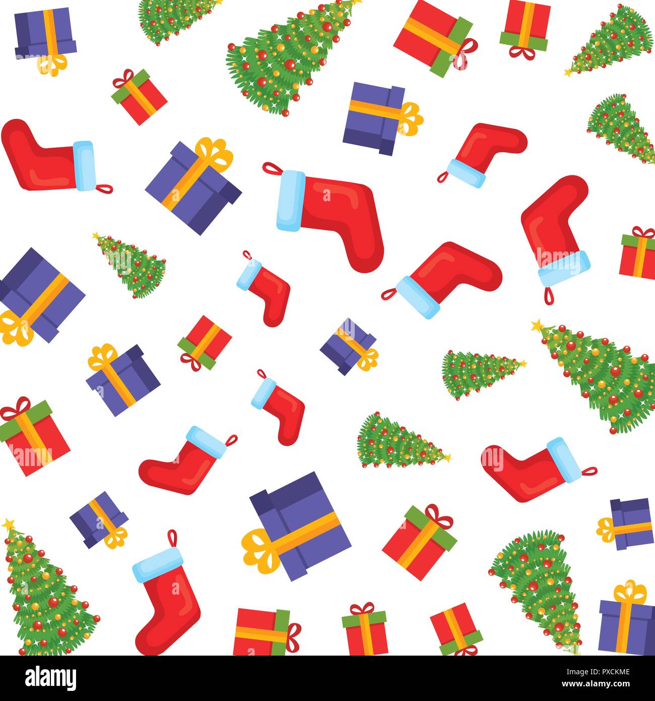 Pattern christmas socks gifts Stock Vector Images - Alamy