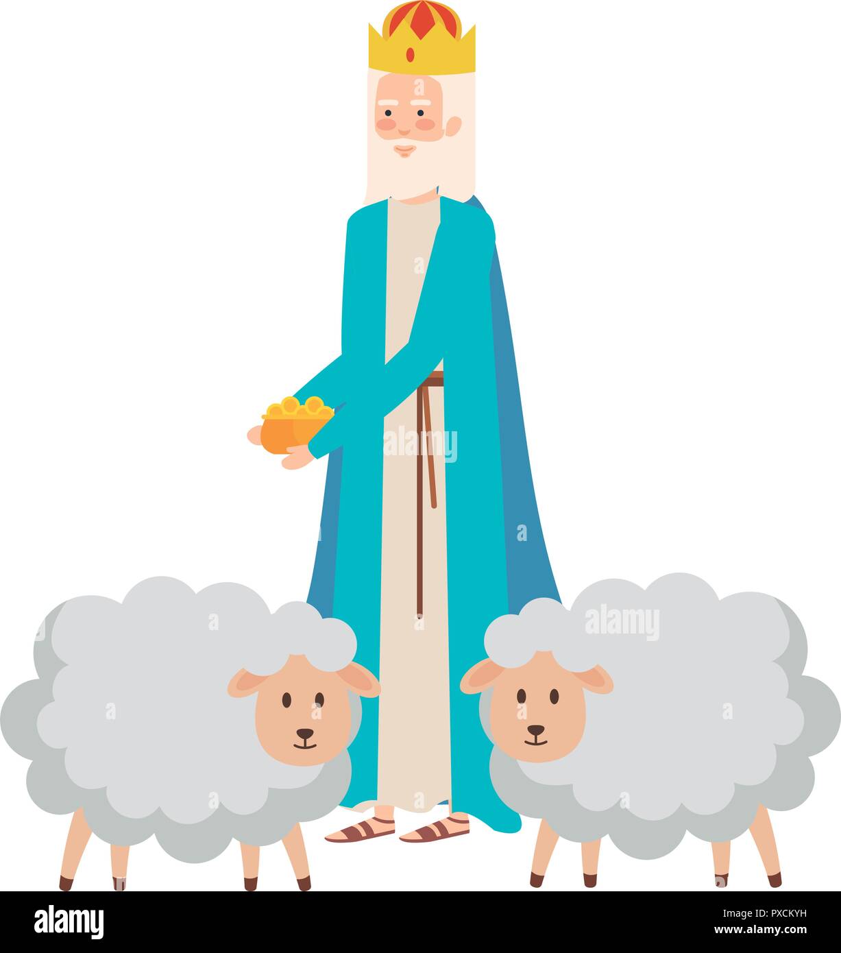 wise man with sheeps manger characters Stock Vector Image & Art - Alamy