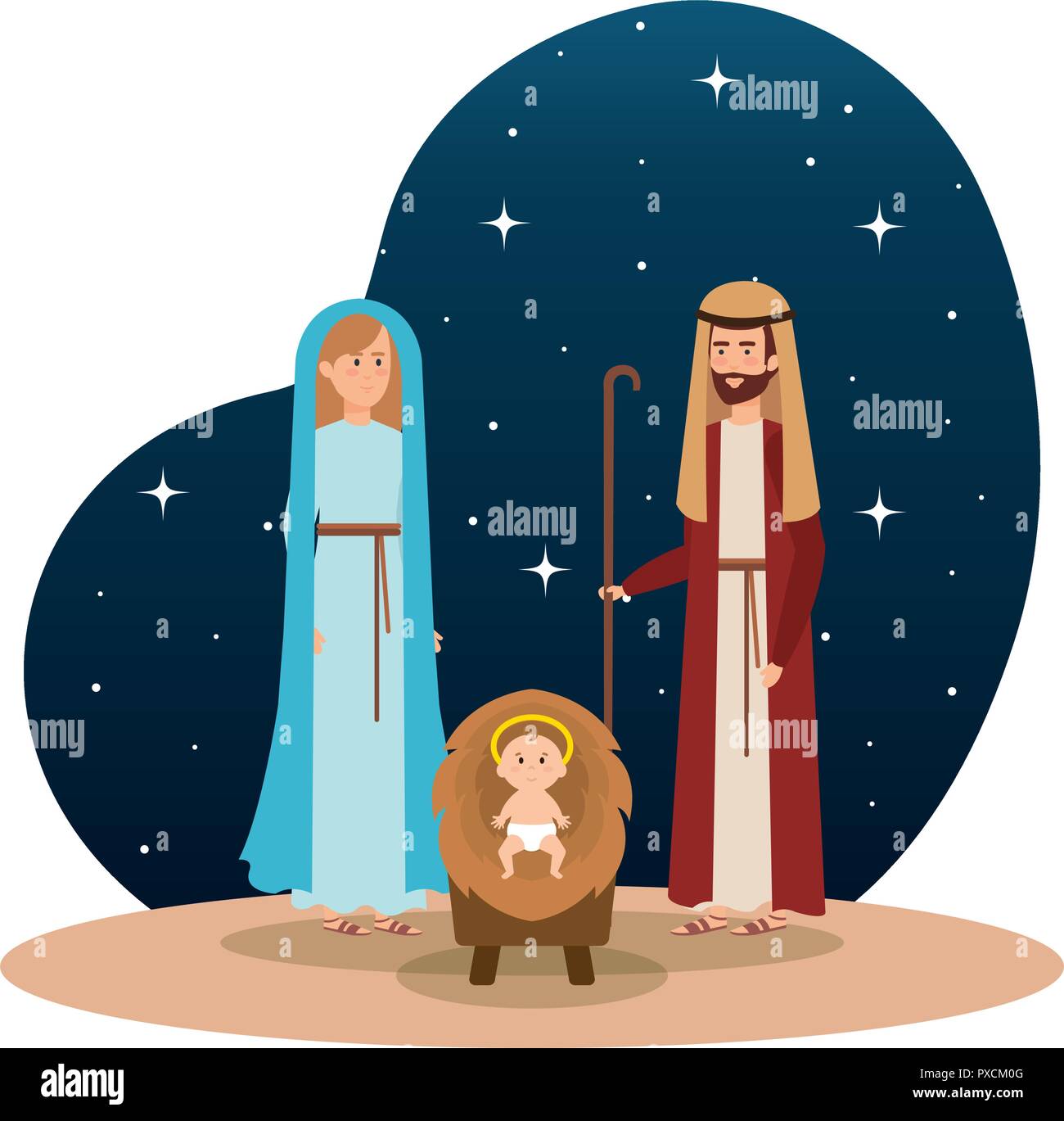holy family manger characters Stock Vector Image & Art - Alamy