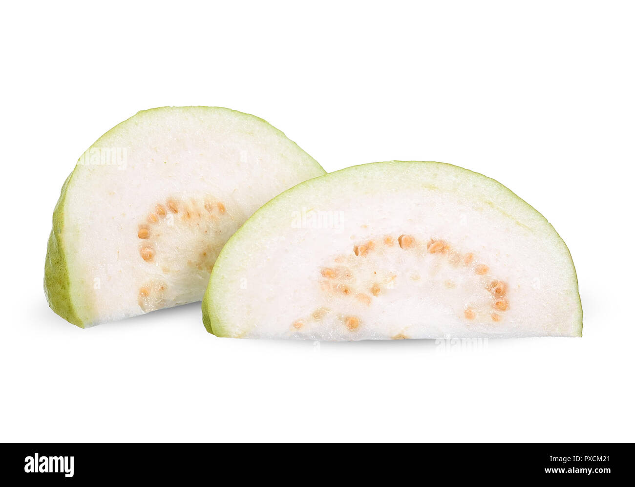 Slice Guava fruit isolated on white clipping path Stock Photo - Alamy