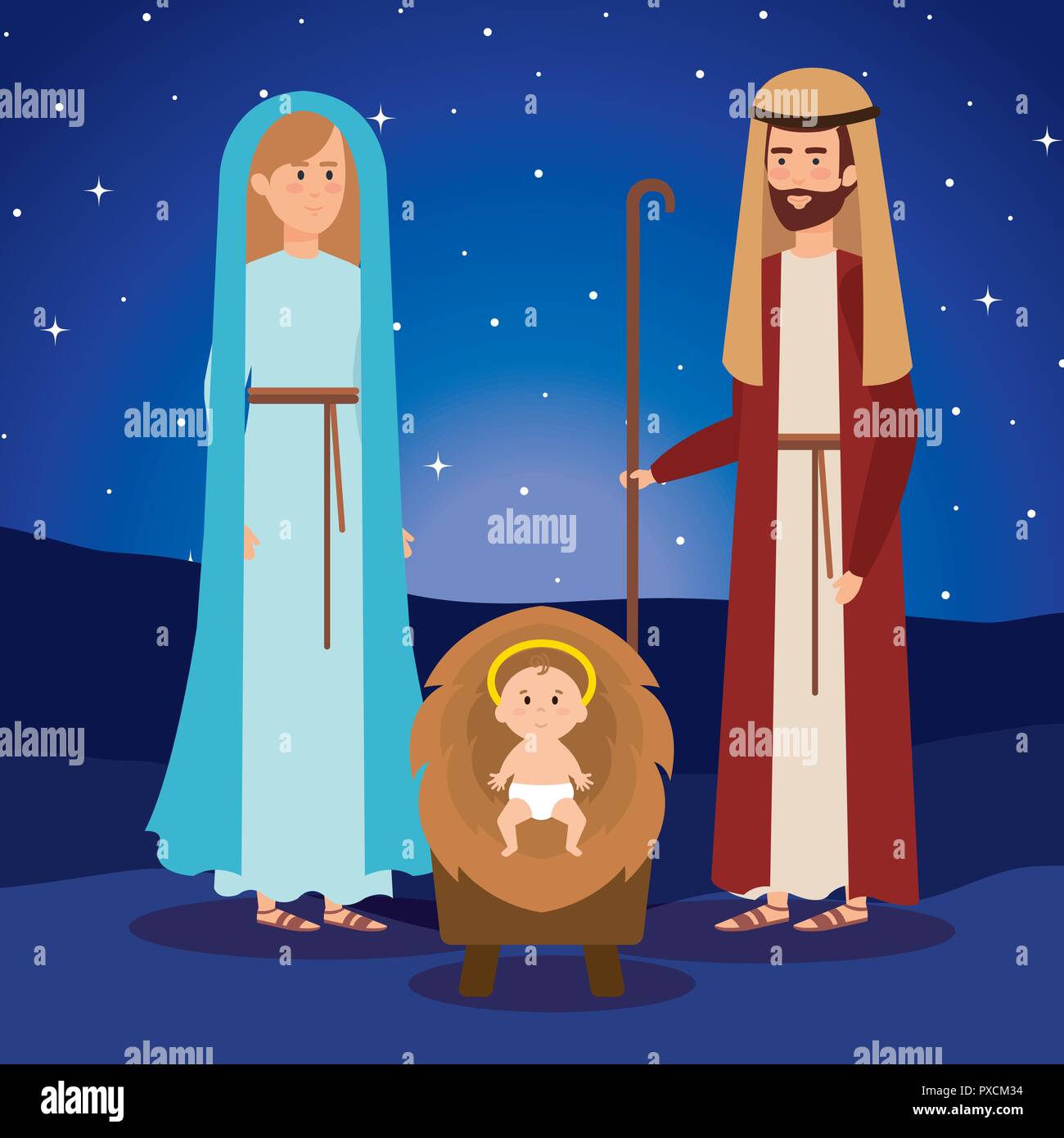 holy family manger characters Stock Vector Image & Art - Alamy