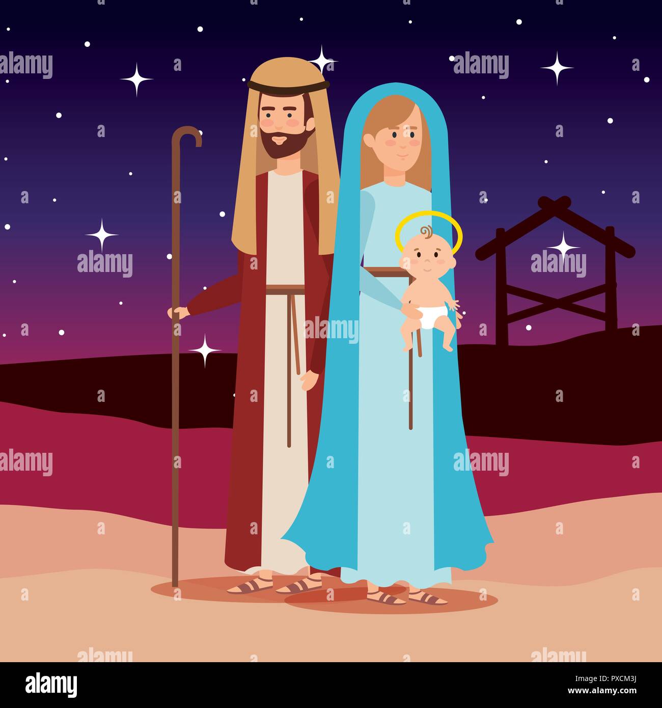 holy family manger characters Stock Vector Image & Art - Alamy