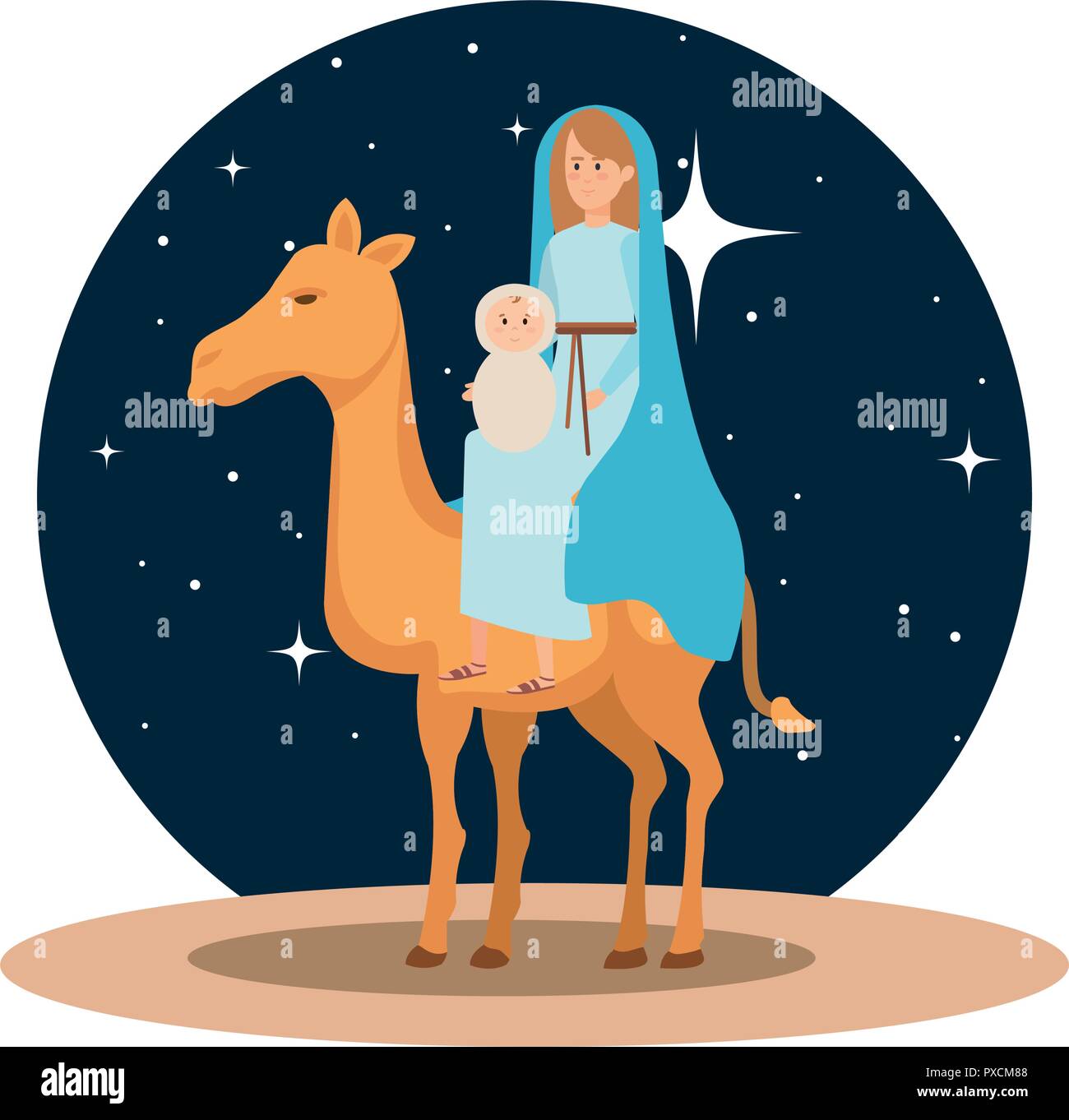 Baby camel and mother Stock Vector Images - Alamy