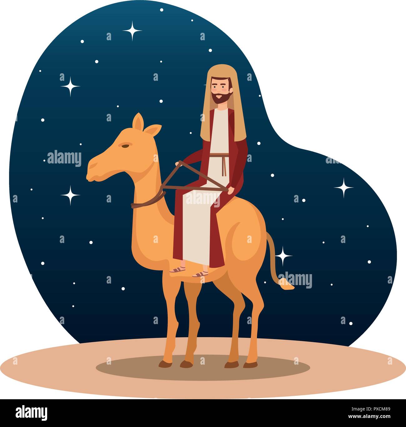 saint joseph in camel christmas character Stock Vector Image & Art - Alamy