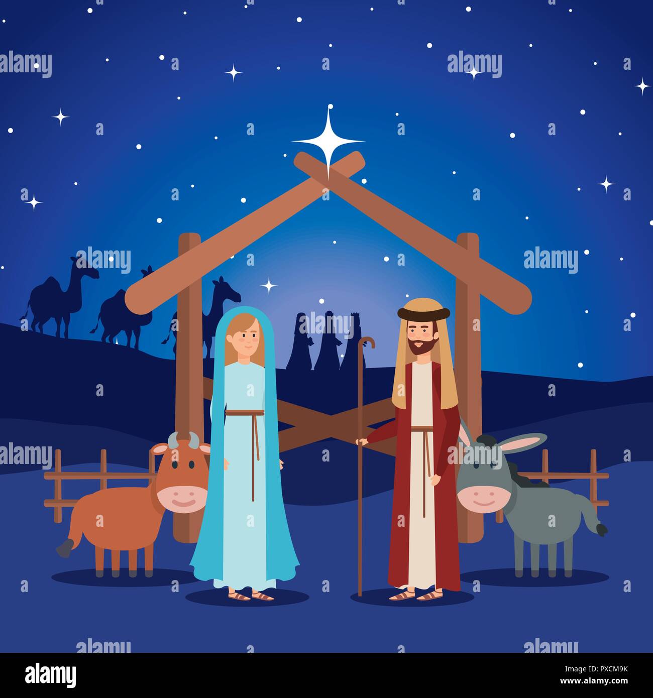 Saint joseph praying Stock Vector Images - Alamy