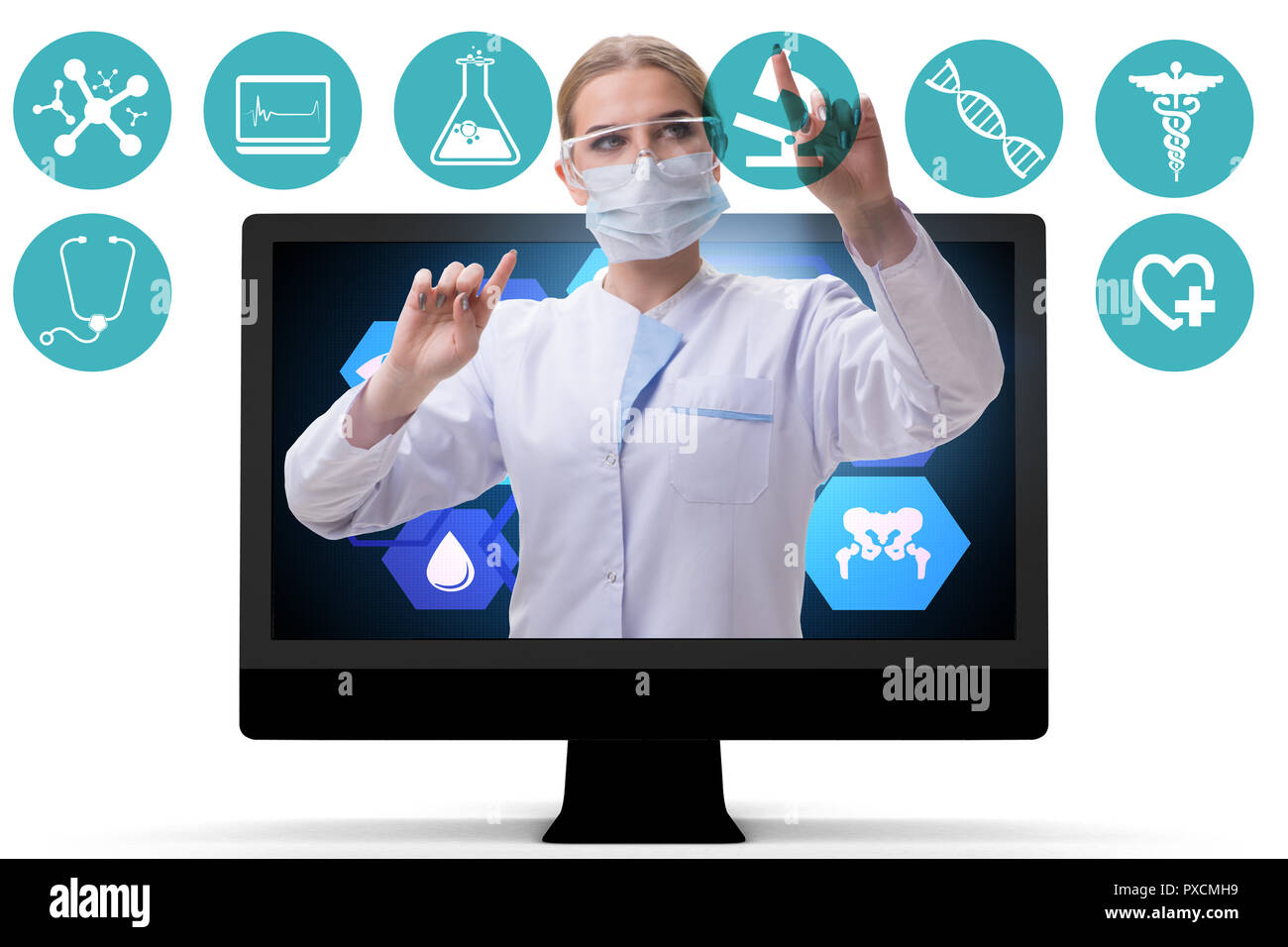 Telehealth concept with doctor doing remote check-up Stock Photo - Alamy