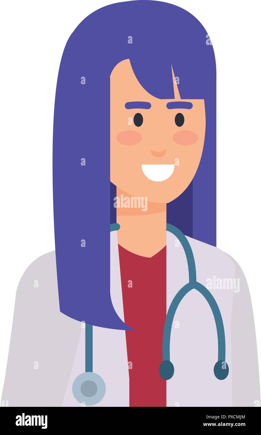 Cute female doctor working Stock Vector Images - Alamy