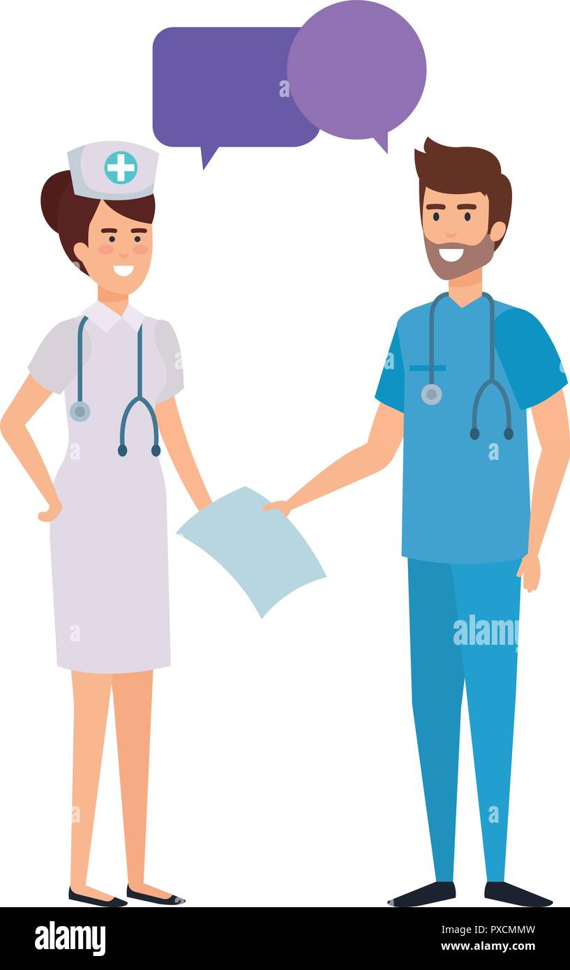 doctor and nurse talking characters Stock Vector Image & Art - Alamy
