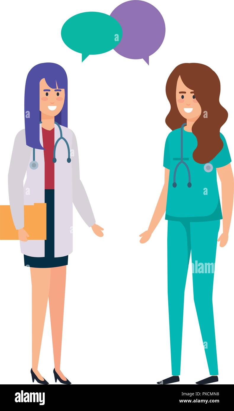 female doctors talking characters Stock Vector Image & Art - Alamy