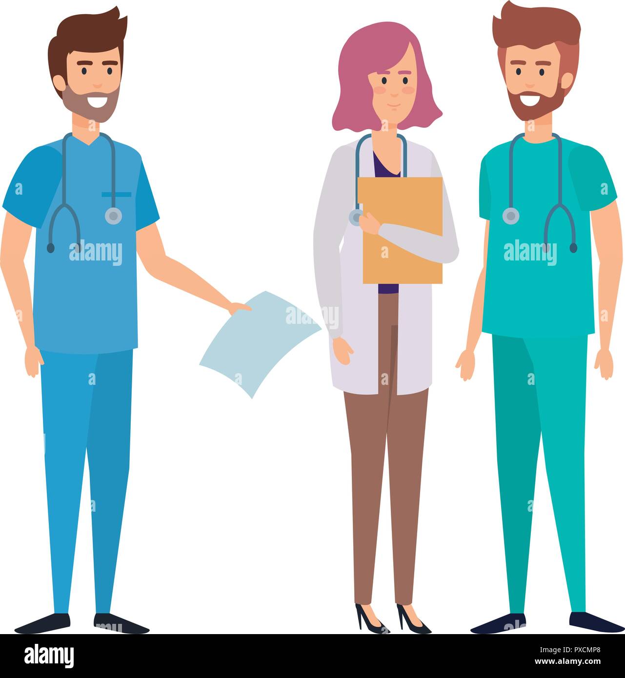 Doctors working together Stock Vector Images - Alamy