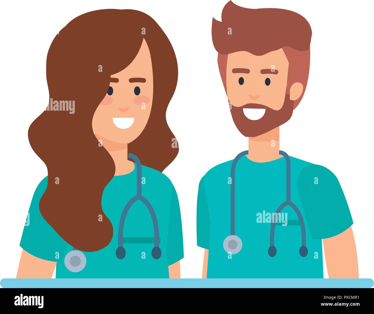 Professional couple doctors medical characters hi-res stock photography ...