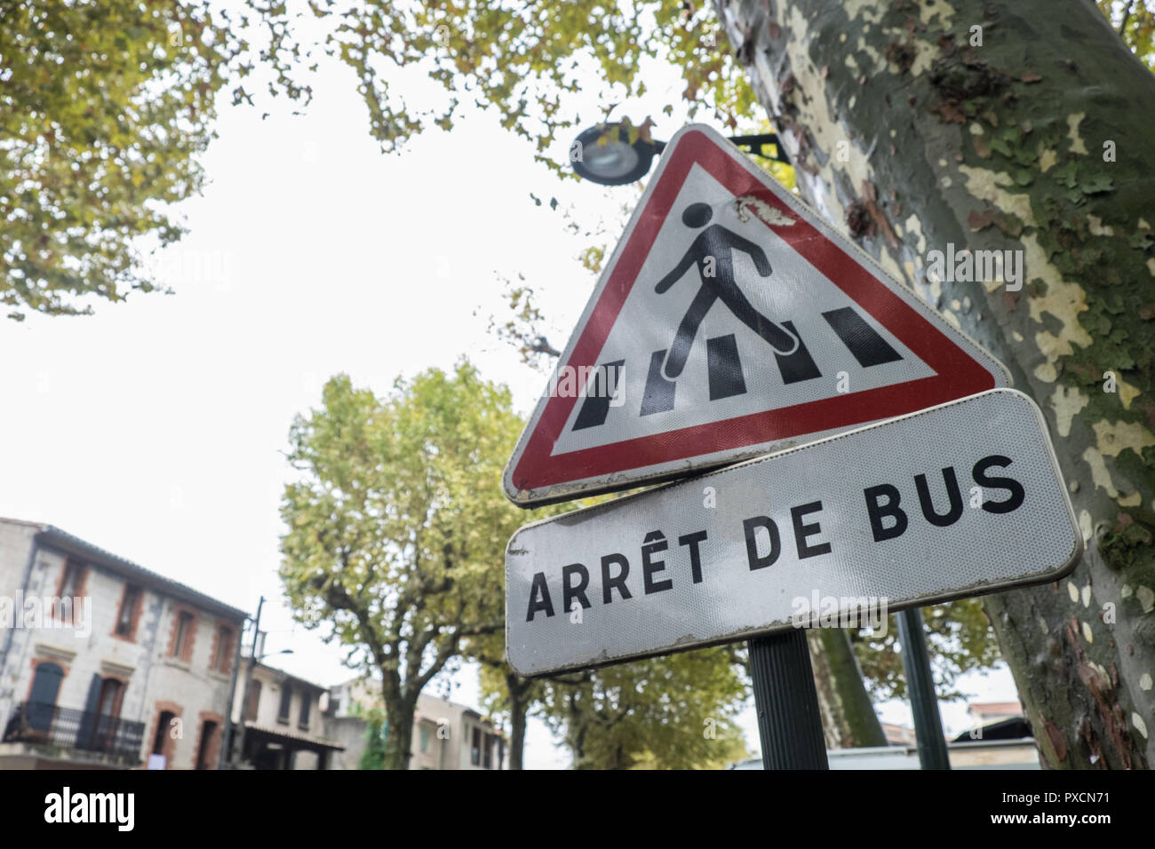 French,language,Arret de Bus,Bus stop,pedestrian crossing,Aude,South,of ...