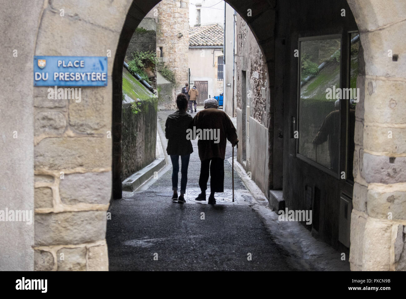 Man Walking Old Elderly Oap Pensioner Stick Support Walk Hi Res Stock
