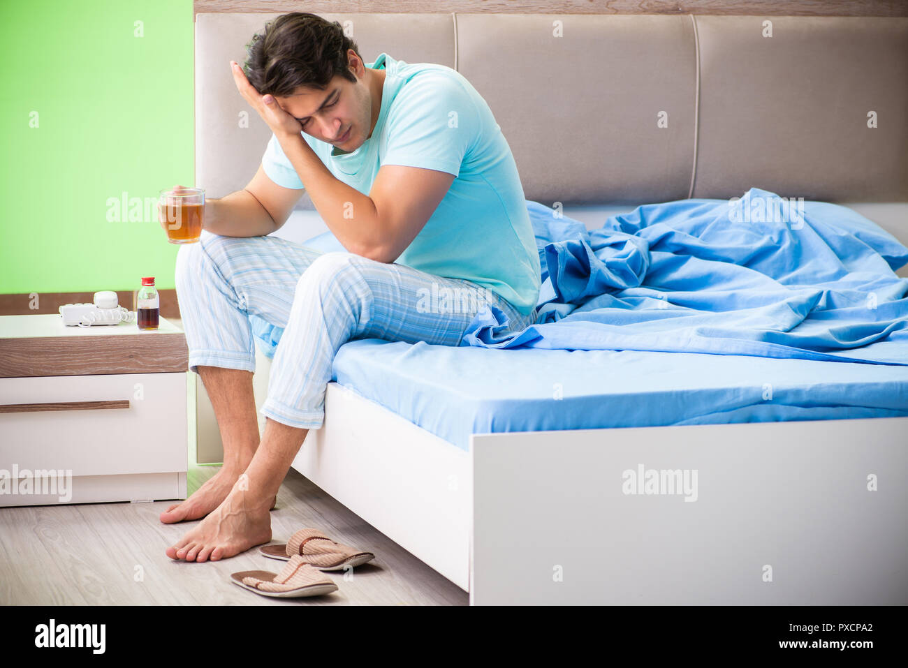 Man suffering from sleeping disorder and insomnia Stock Photo - Alamy