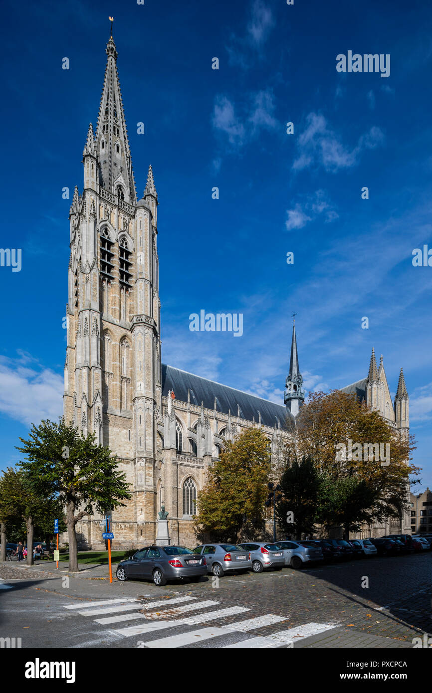 The roman catholic church of Sint Maartenskerk in Ypres, Belgium Stock ...