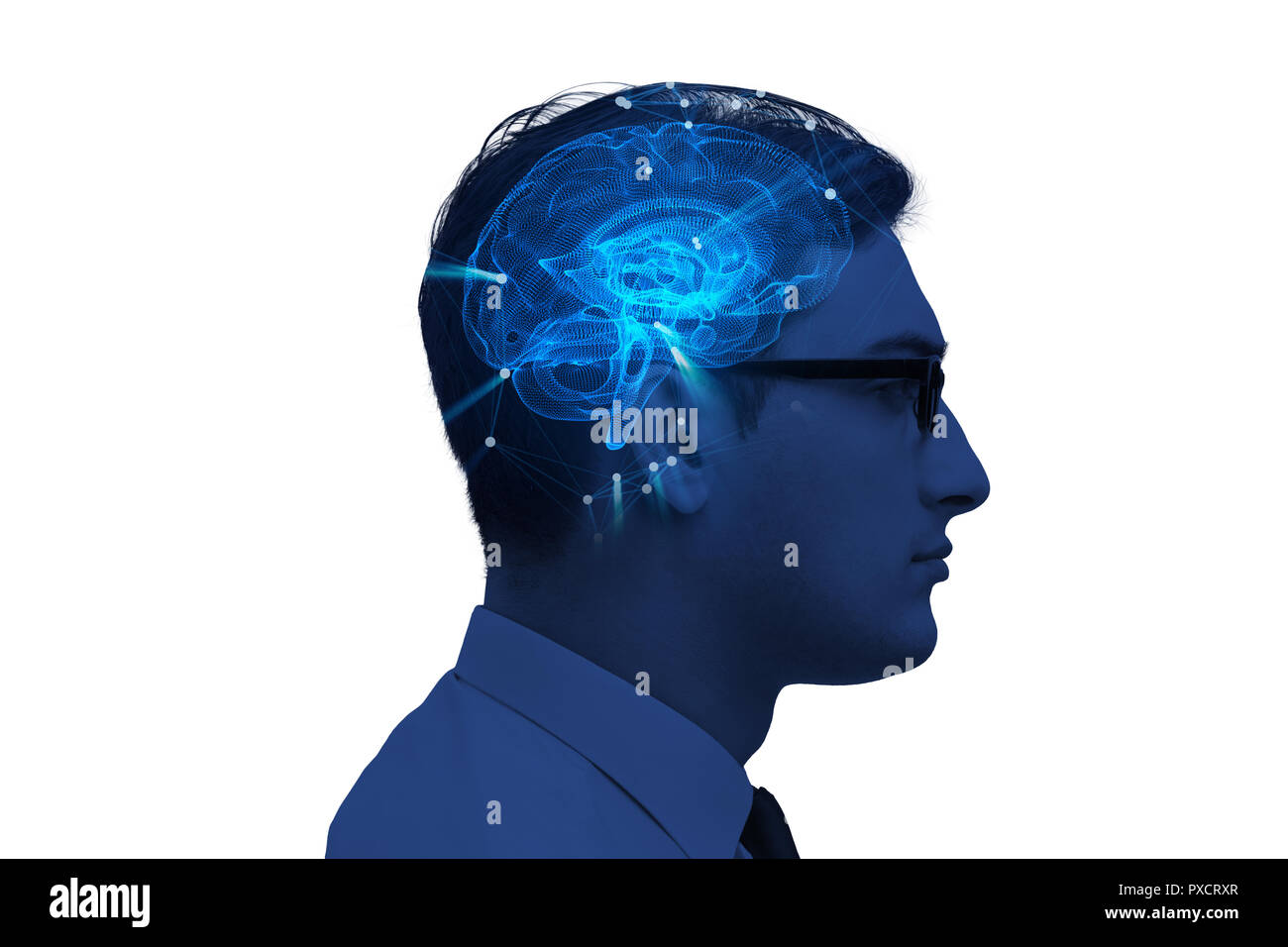 Artificial intelligence concept with man Stock Photo - Alamy