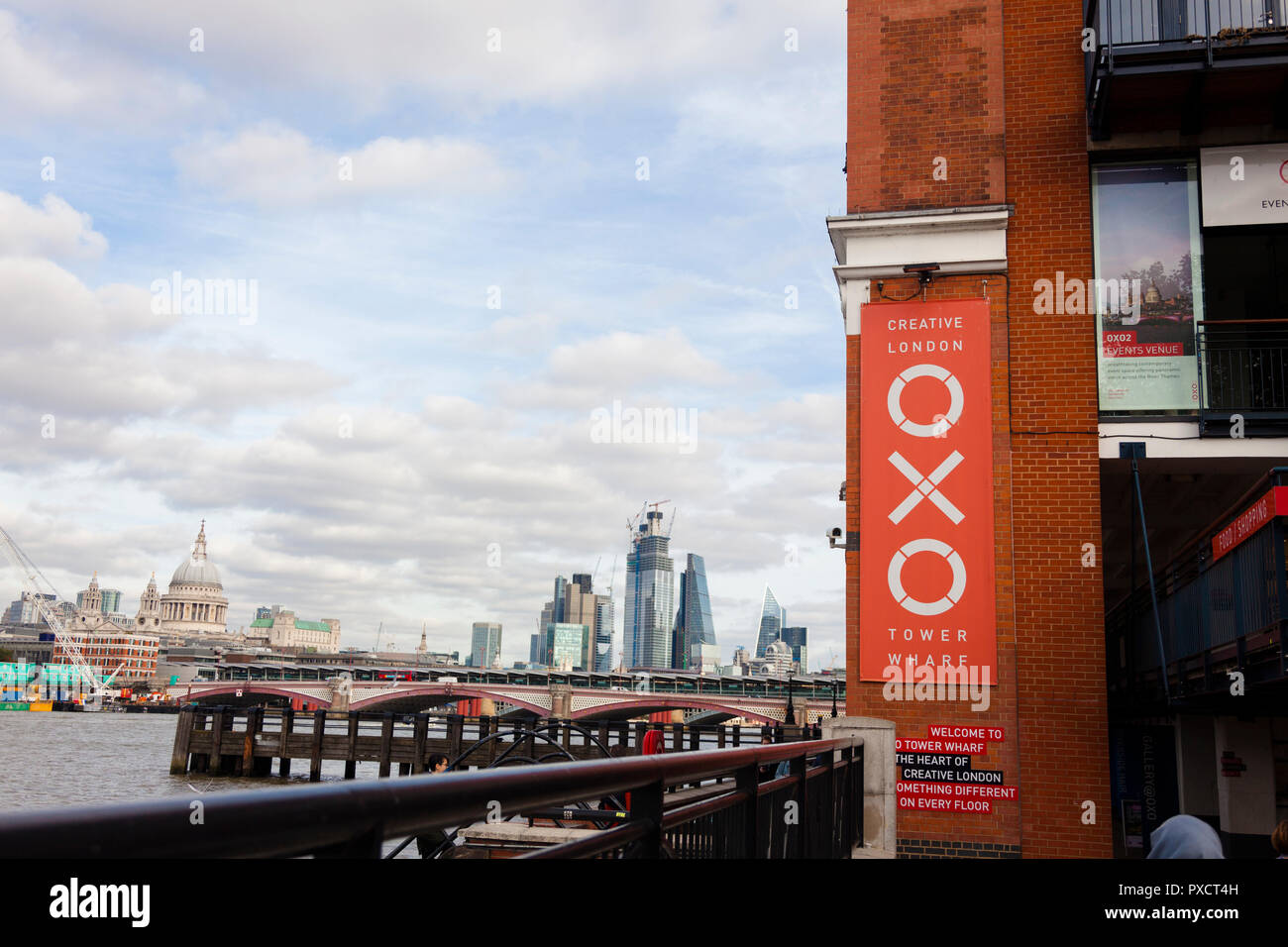 Oxo Tower Wharf with City of London skyline in the background, London ...