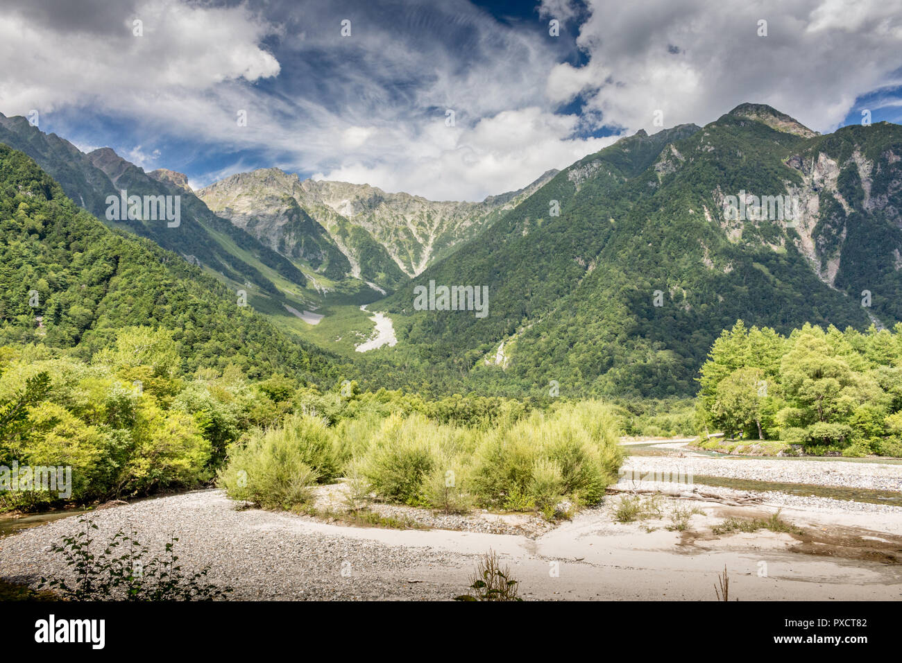 Mountains and valley, Kamikochi, Japan Stock Photo - Alamy