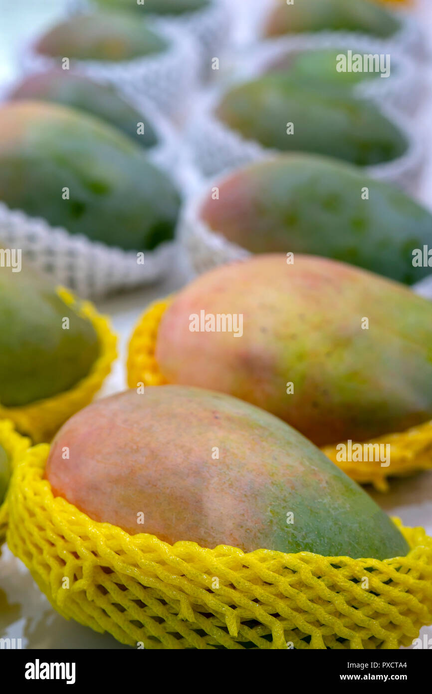 Green mango in package Stock Photo - Alamy